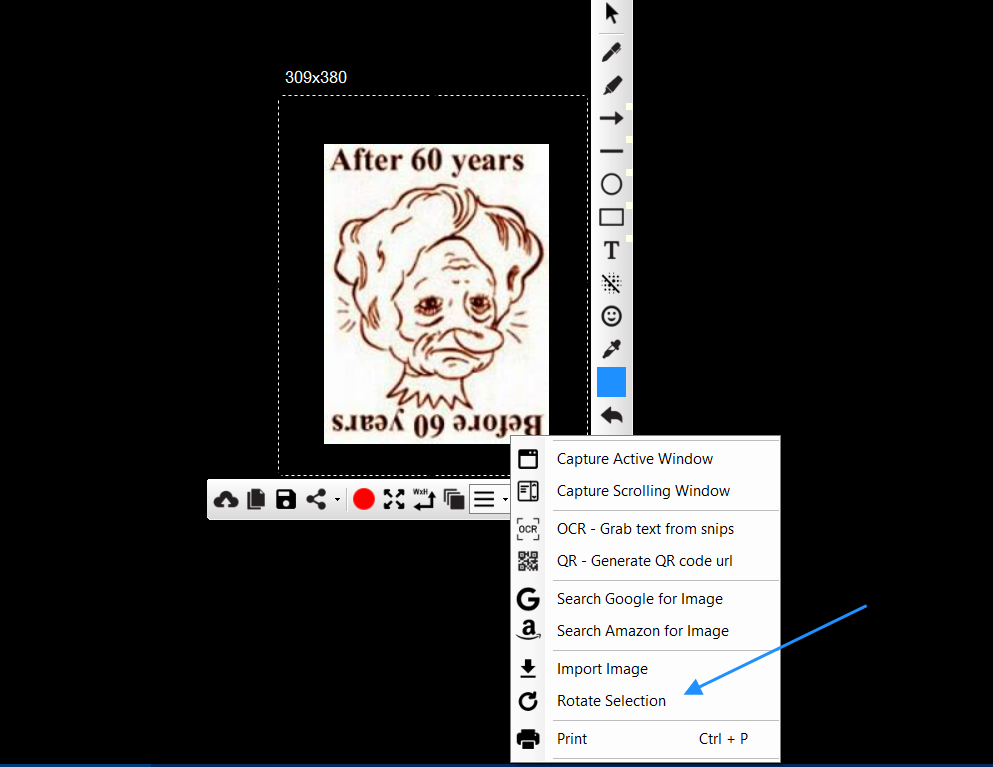 Rotate Snip Selection Free Snipping Tool